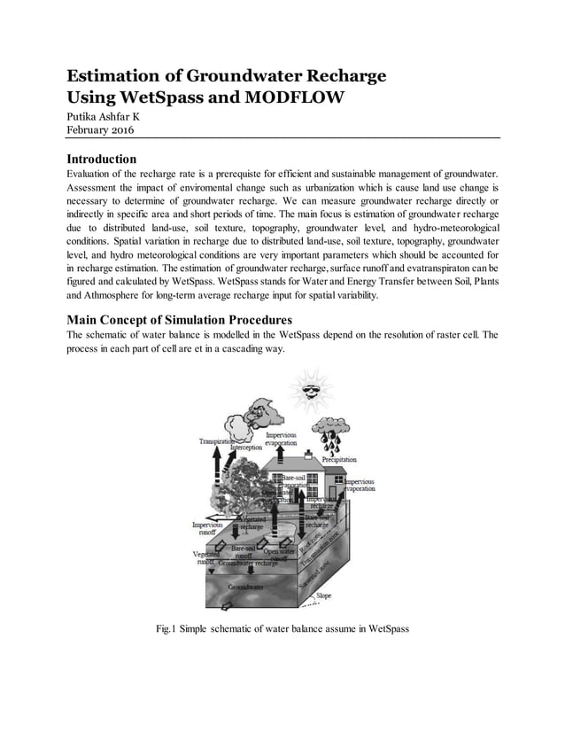 Estimation of Groundwater Recharge Using WetSpass and MODFLOW | DOCX