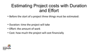Estimating in Project Scheduling | PPTX | Science
