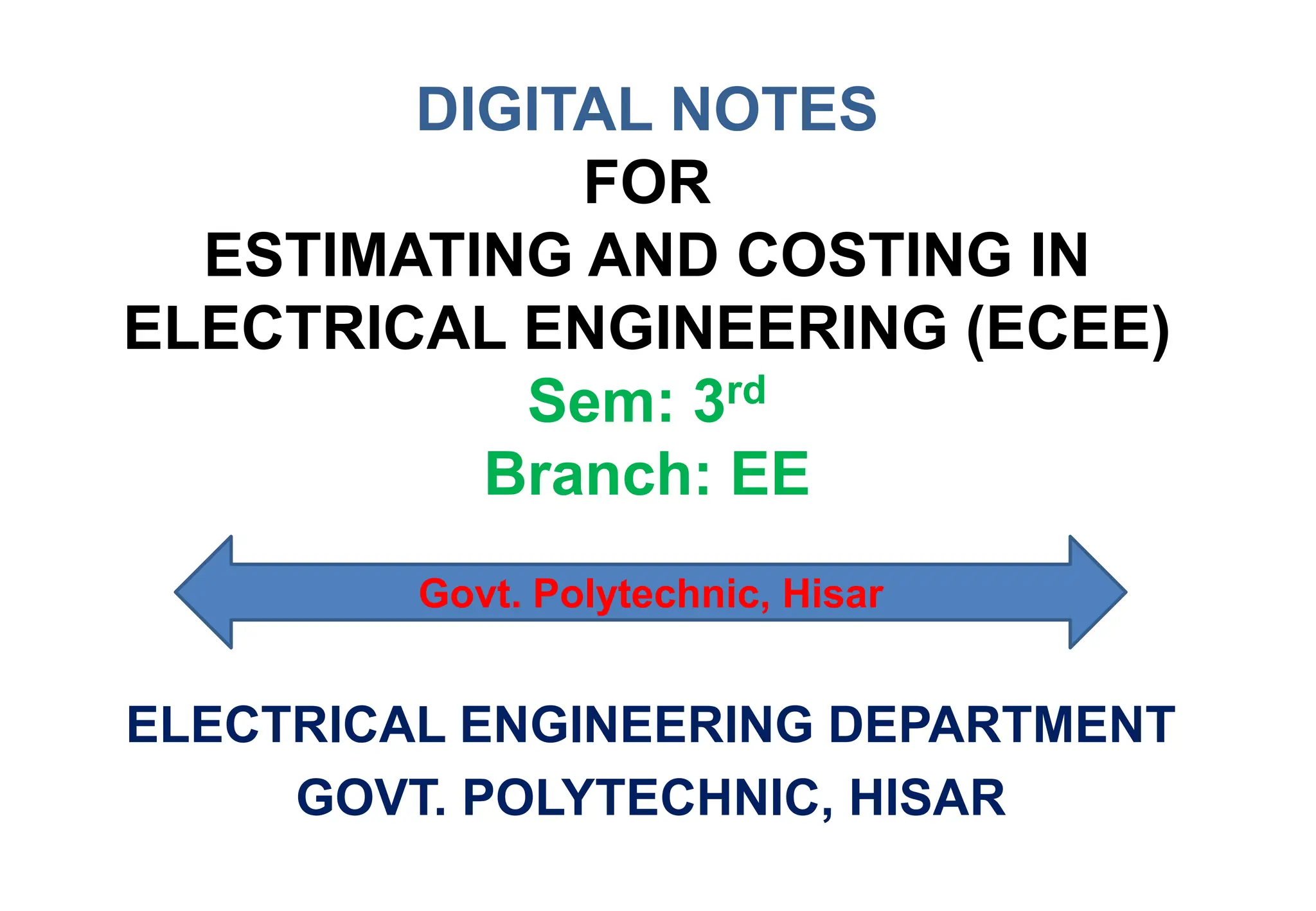 ESTIMATING and coasting of electrical equipment. | PDF