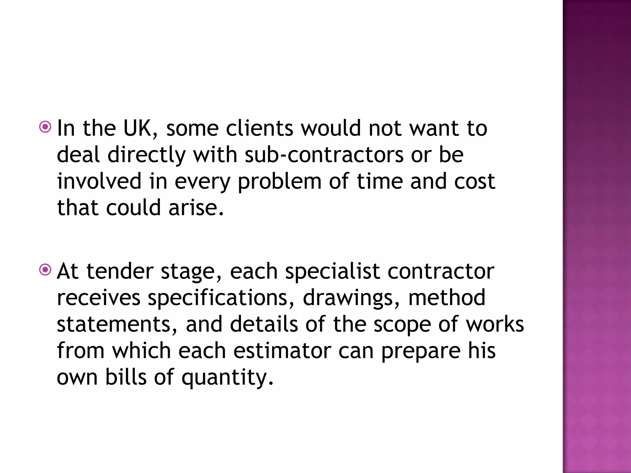 Estimating and Tendering methods for Construction Work | PPT