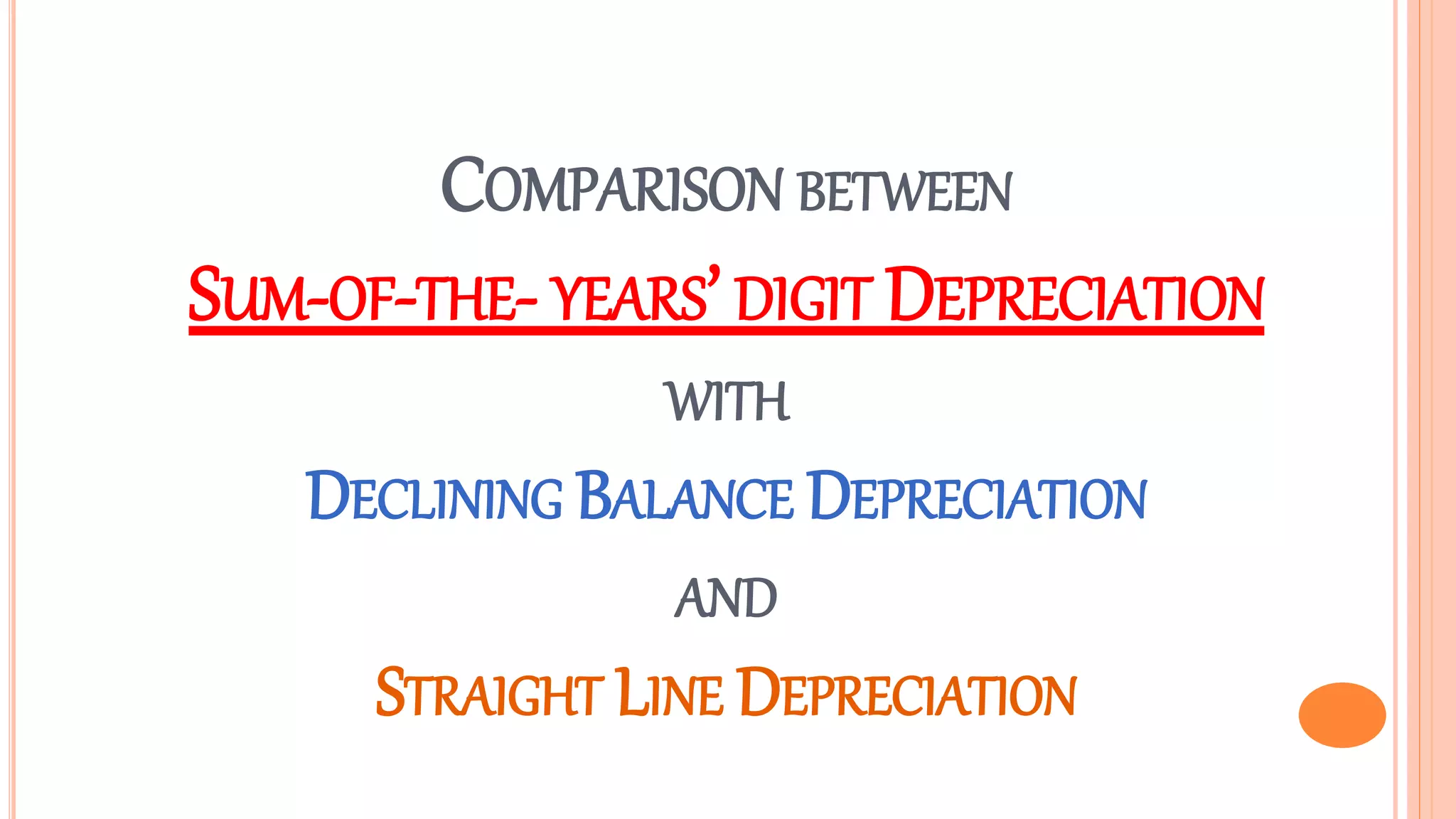 Estimating - Depreciation method - sum of the years' digits | PPTX