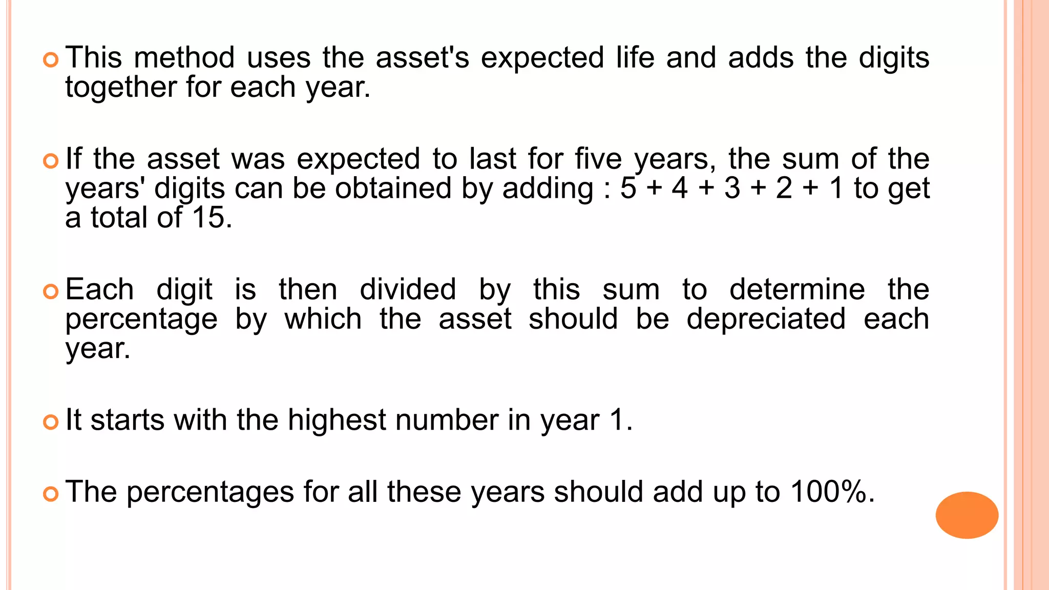 Estimating - Depreciation method - sum of the years' digits | PPTX
