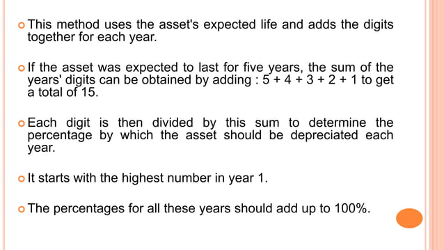 Estimating - Depreciation method - sum of the years' digits | PPTX