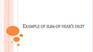 Estimating - Depreciation method - sum of the years' digits | PPTX