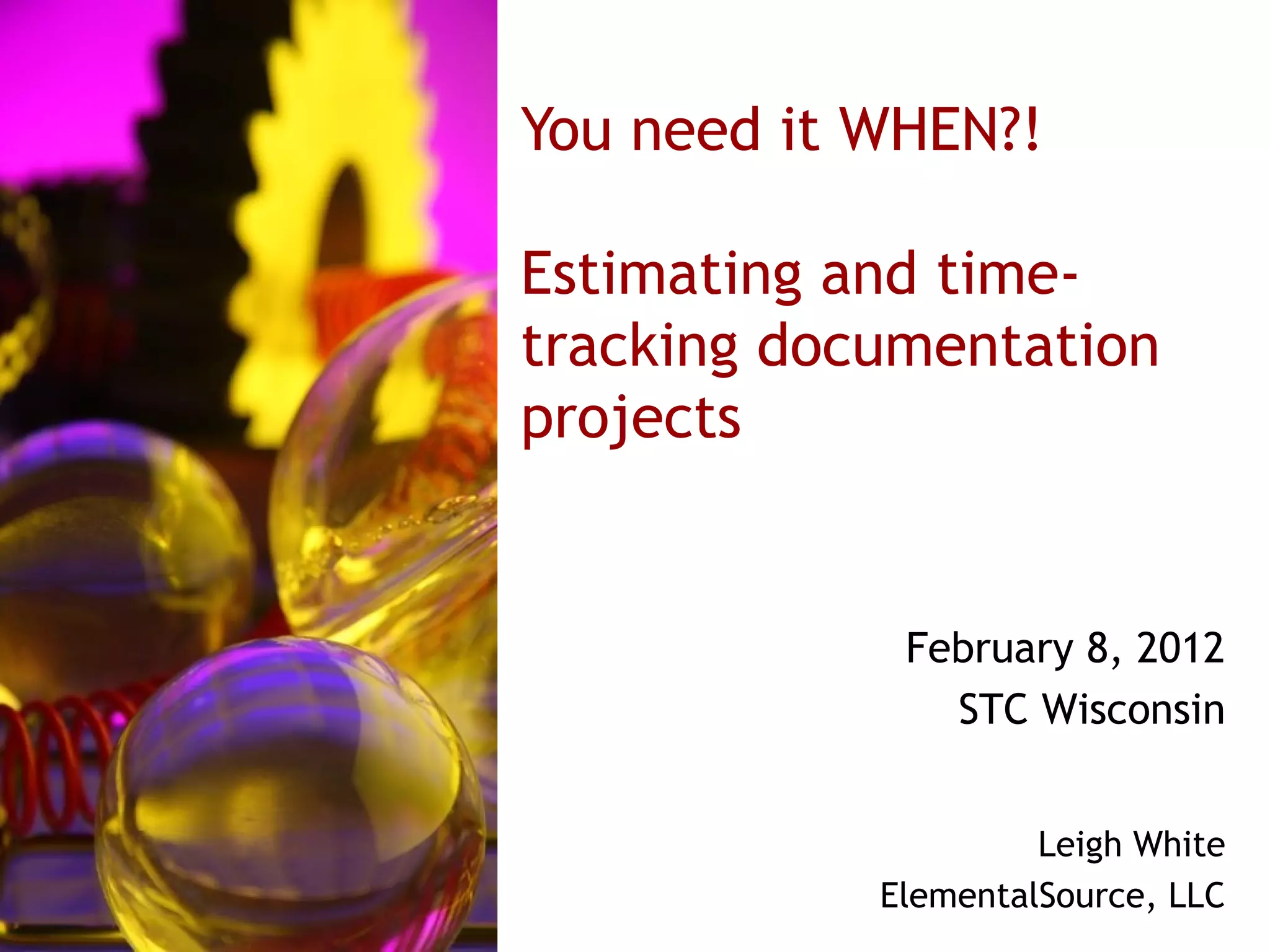 Estimating time-tracking | PPT | Resume Writing and Advice | Job Search