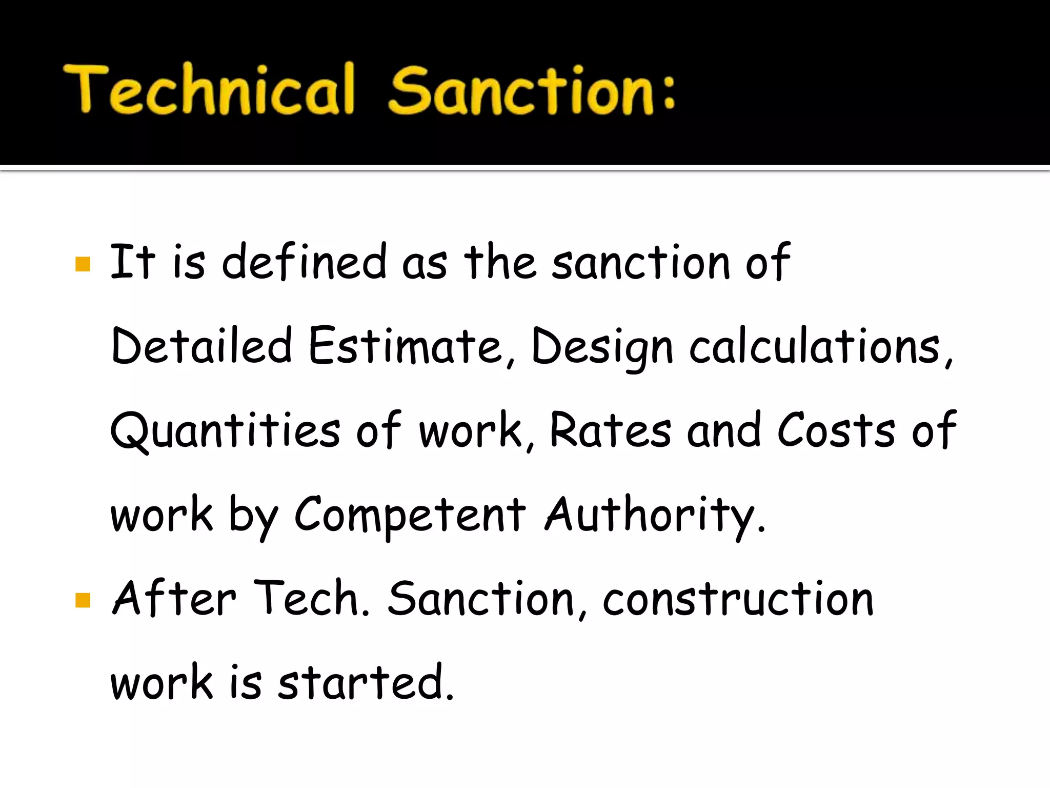 Estimating, administrative approval, technical sanction, budget ...