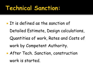 Estimating, administrative approval, technical sanction, budget ...