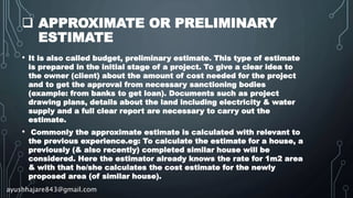 Estimating and costing | PPTX