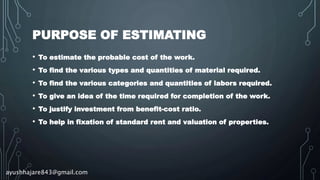 Estimating and costing | PPTX
