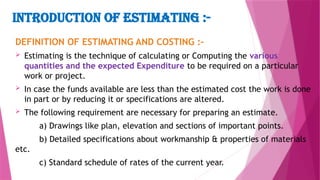 Estimating and Costing for civil .pptx