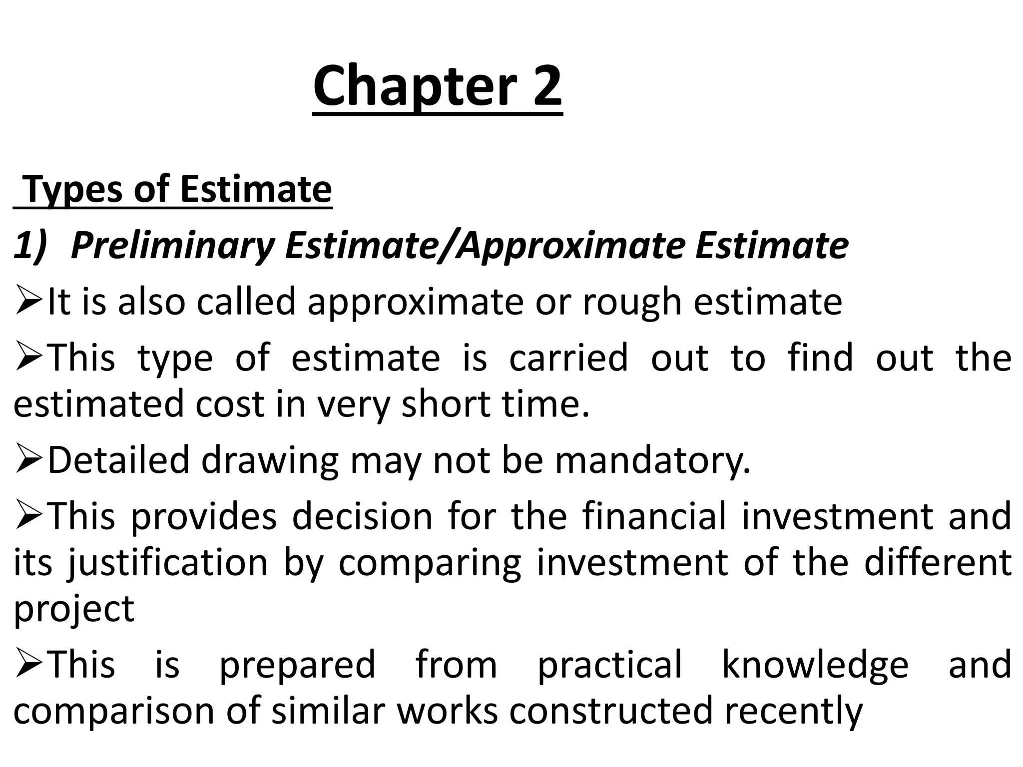 Estimating and costing I Chapter 2.pptx