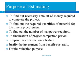 estimating and costing introduction ppt.pptx