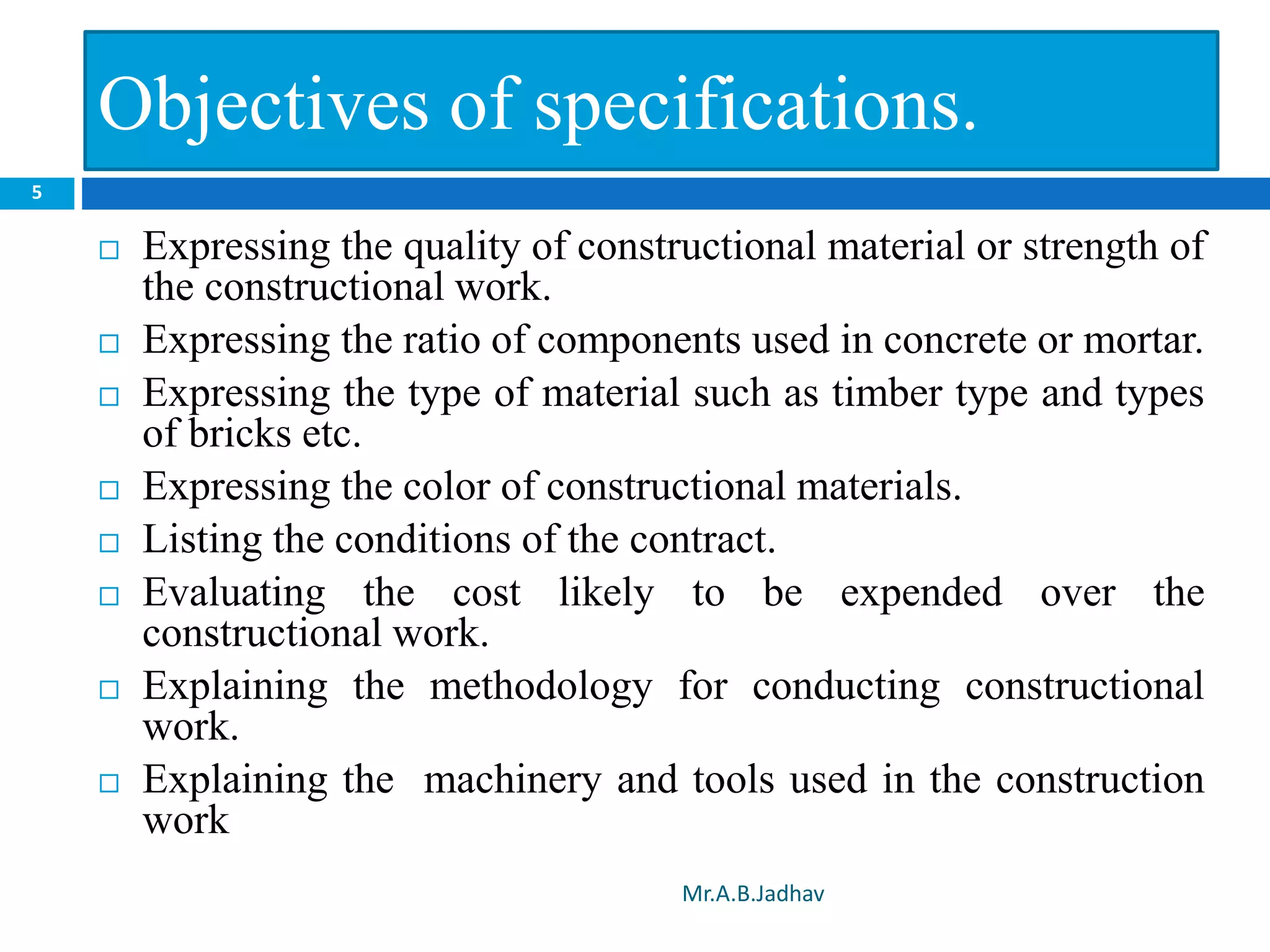 Estimating And Costing Specification Ppt Pptx Civil Engineering
