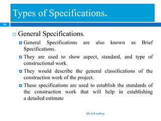 estimating and costing specification ppt -.pptx