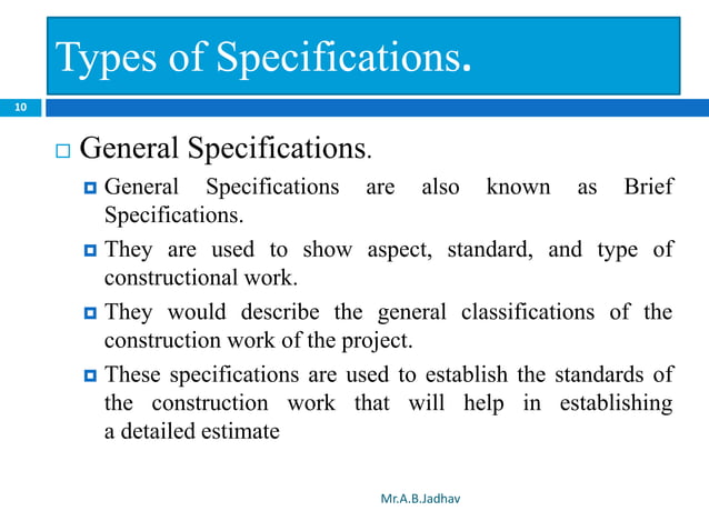 estimating and costing specification ppt -.pptx estimating and costing specification ppt -.pptx