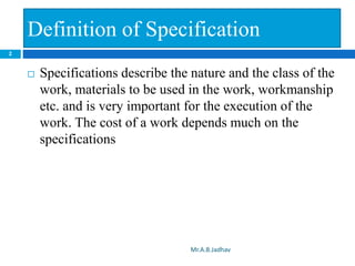 estimating and costing specification ppt -.pptx