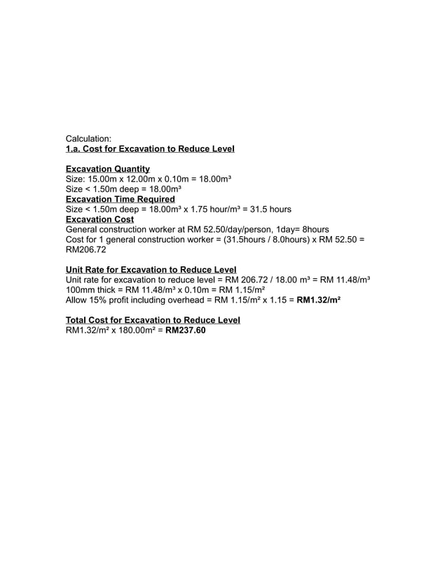 Estimating calculation | DOC