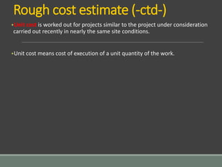 Estimating & costing of civil engineering structures | PPT
