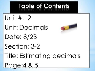 Estimating decimals | PPTX