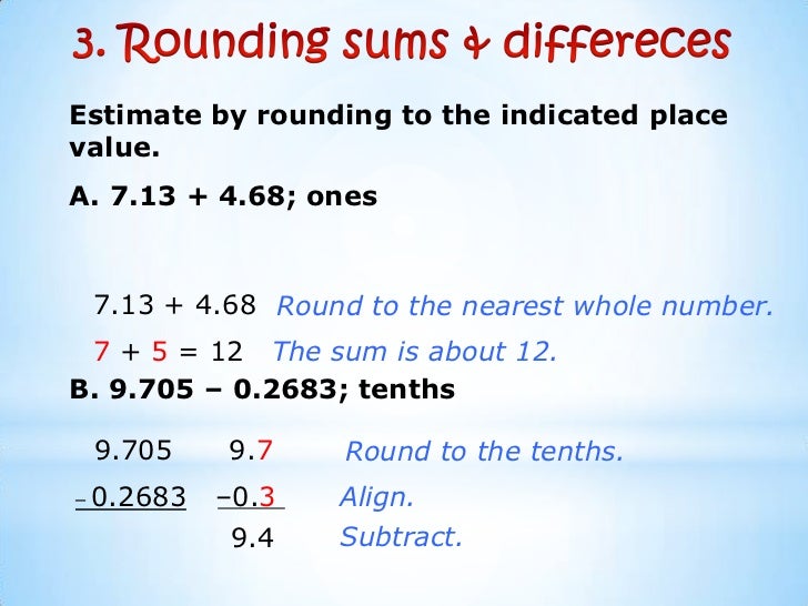 Estimating decimals