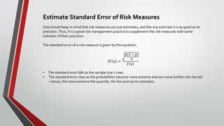 Estimating Market Risk Measures: An Introduction and Overview | PDF