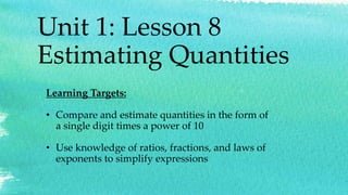 Estimating quantities | PPTX