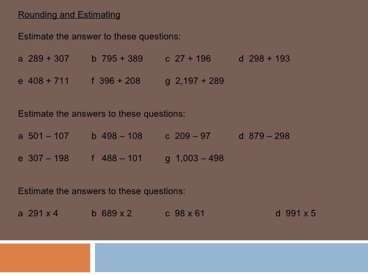 Estimating Questions