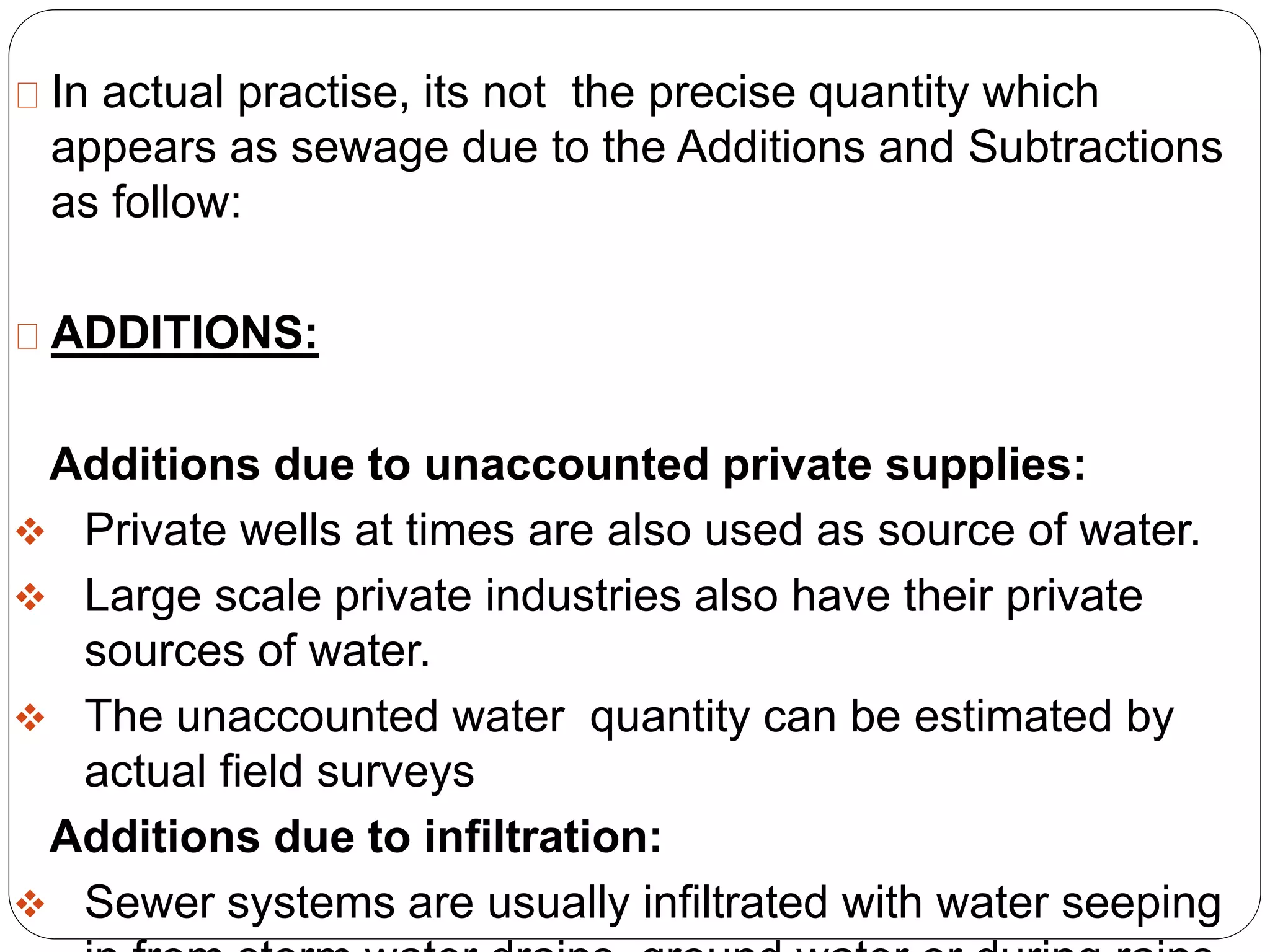 Estimating sewage discharge and peak drainage discharge | PPTX