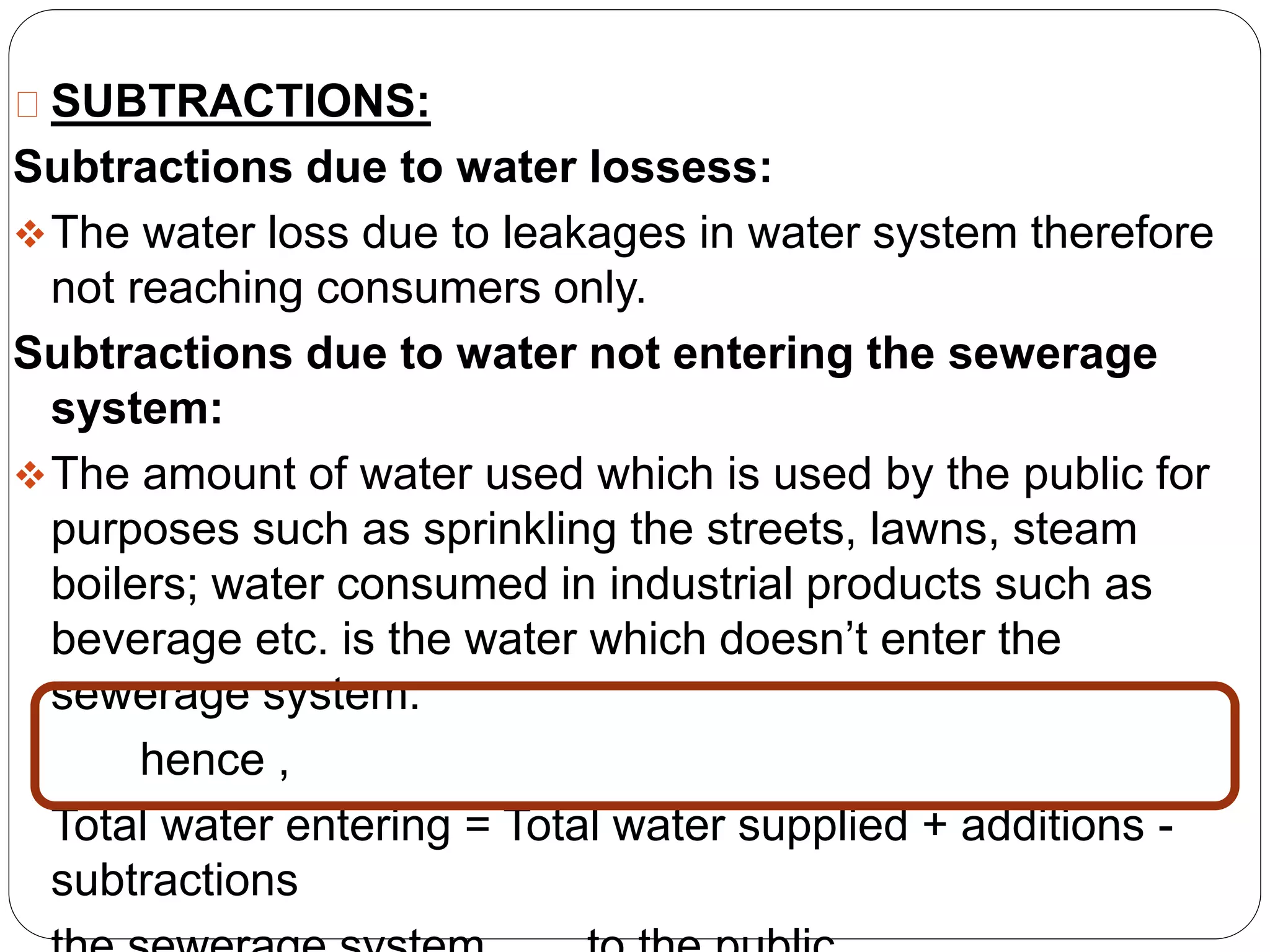 Estimating sewage discharge and peak drainage discharge | PPT