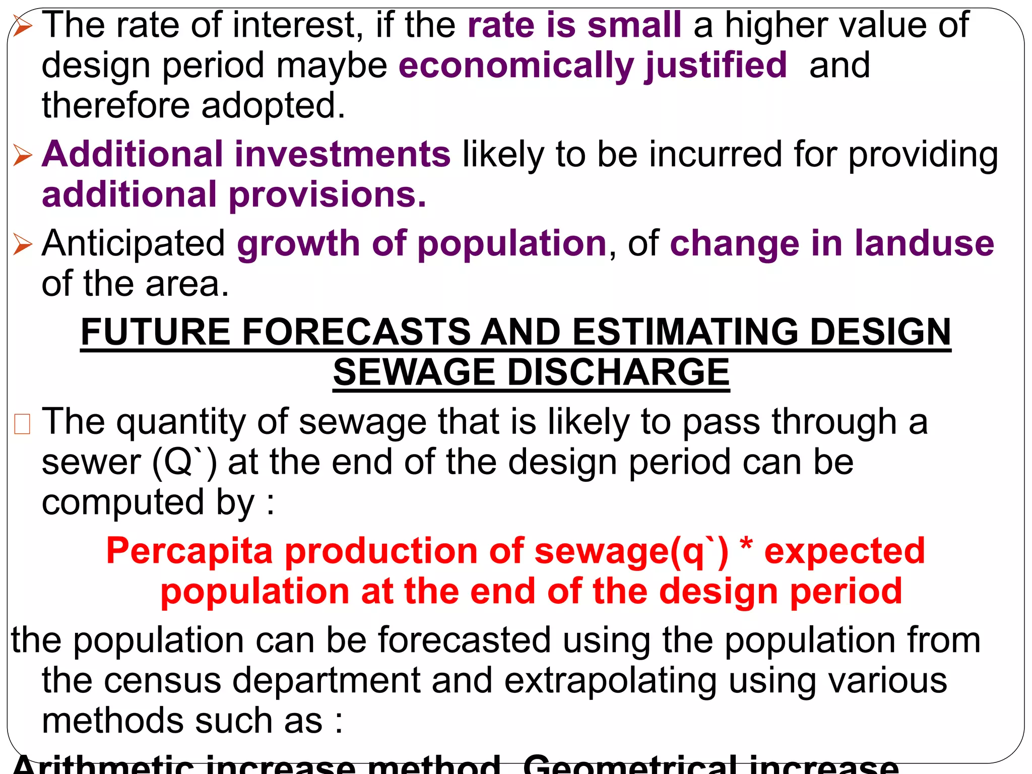 Estimating sewage discharge and peak drainage discharge | PPTX