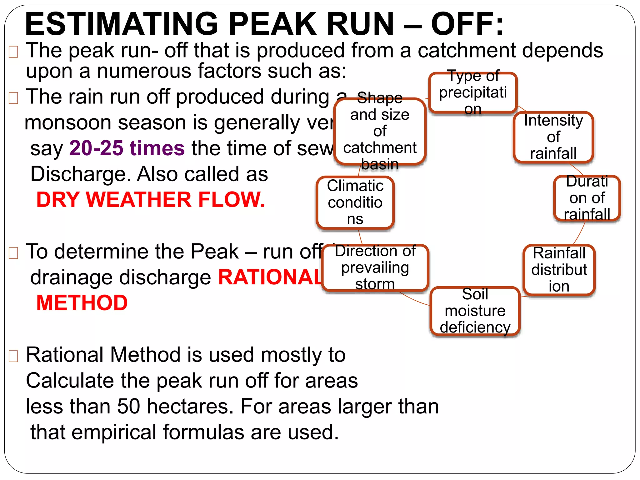 Estimating sewage discharge and peak drainage discharge | PPTX