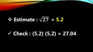 Estimating square root | PPTX