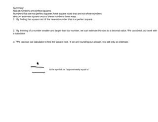 Estimating square roots | PPT