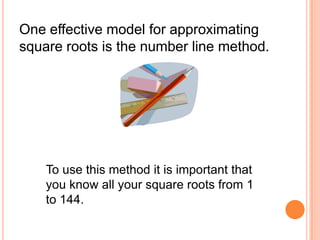 Estimating Square Roots (Number Line Method) | PPTX