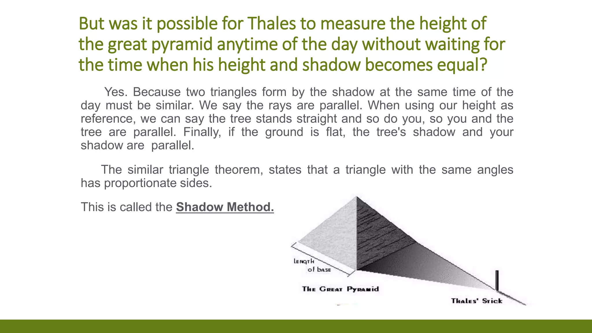 Measuring tall objects using clinometer, shadow, and mirror method | PPTX