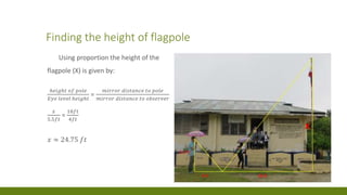 Measuring tall objects using clinometer, shadow, and mirror method | PPTX