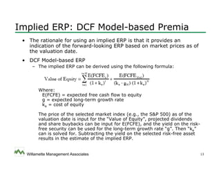 Estimating The Equity Risk Premium | PPT