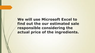 Estimating the product cost using microsoft excel | PPTX