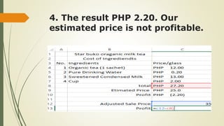 Estimating the product cost using microsoft excel | PPTX