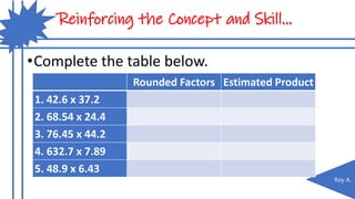 Estimating the products of decimal numbers with reasonable.pptx