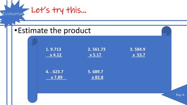 Estimating the products of decimal numbers with reasonable.pptx