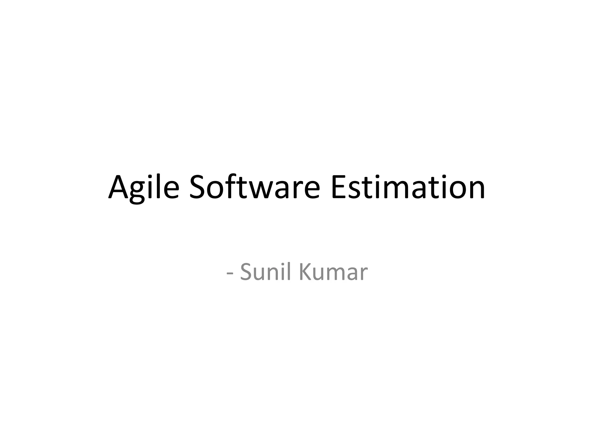 Agile Software Estimation Ppt
