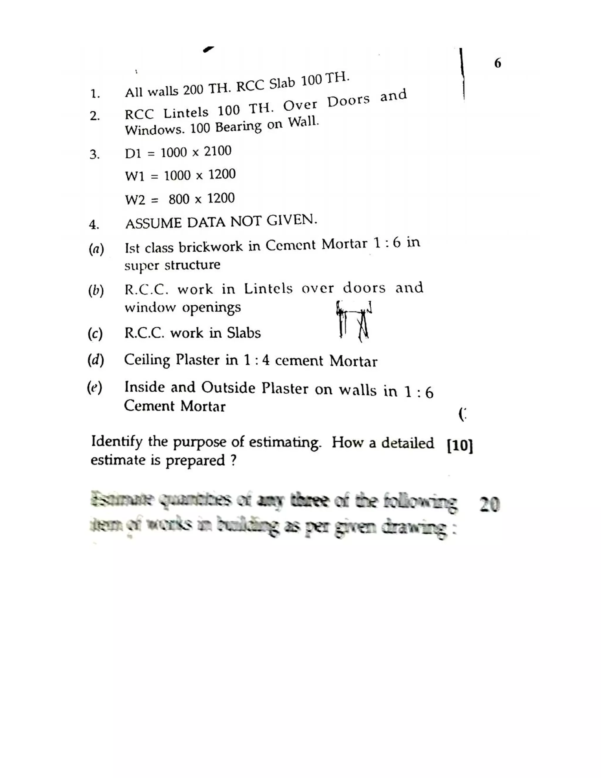Estimation specification paper set (module 1 to 6) for semester 5 | PDF ...
