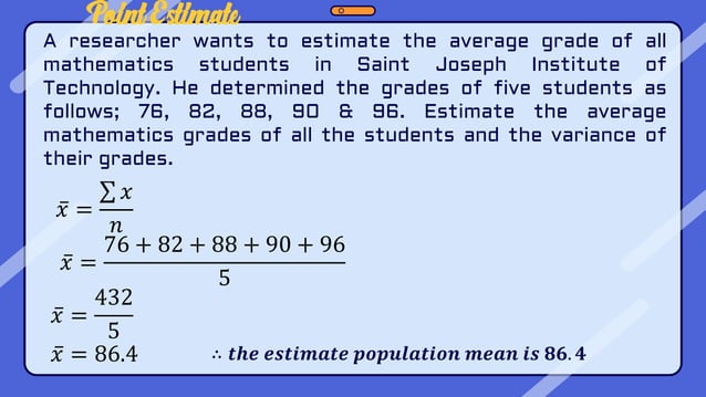 Statistics and Probability Estimation of Parameters pptx | PPTX | Science