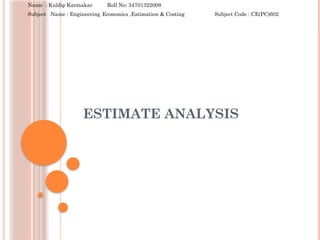 Estimation, to make construction estimation | PPT