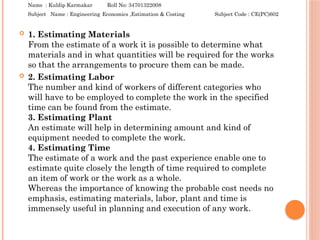 Estimation, to make construction estimation | PPT