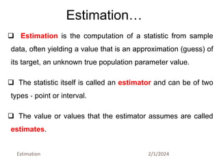 estimation (1).pdf biostastices power point | PDF