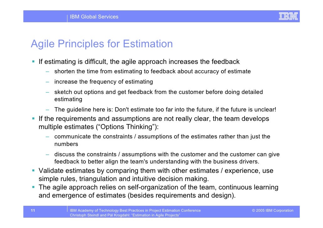 Estimation Agile Projects