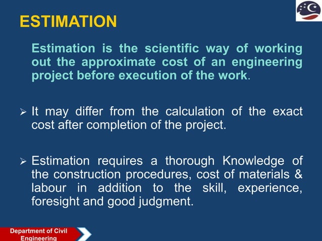 Estimation_and_Costing.ppt | Civil Engineering Industry | Industries