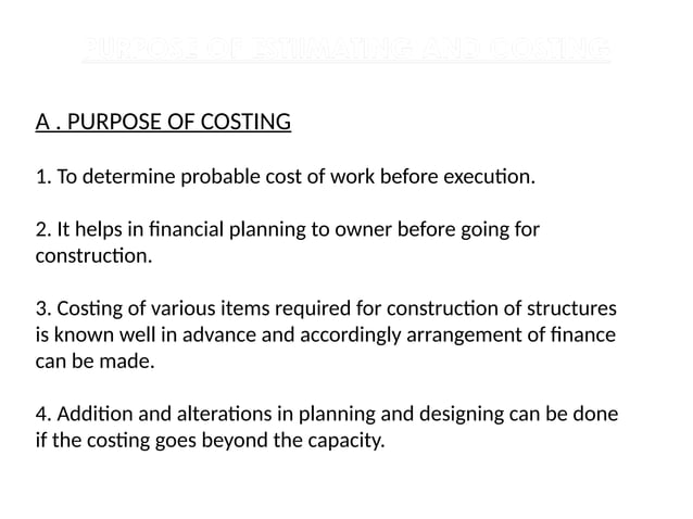 ESTIMATION AND COSTING AND SPECIFICATION.pptx | Civil Engineering Industry | Industries